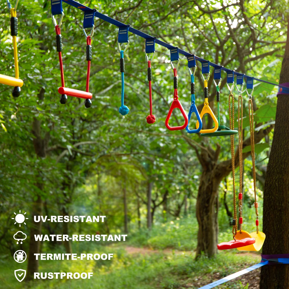 Ninja Warrior Slackline with Most Complete Accessories for Kids ...